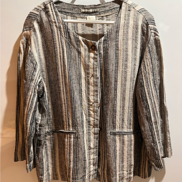 Poetry Fashion | Jackets & Coats | Poetry Summer Striped Hemp And Linen ...
